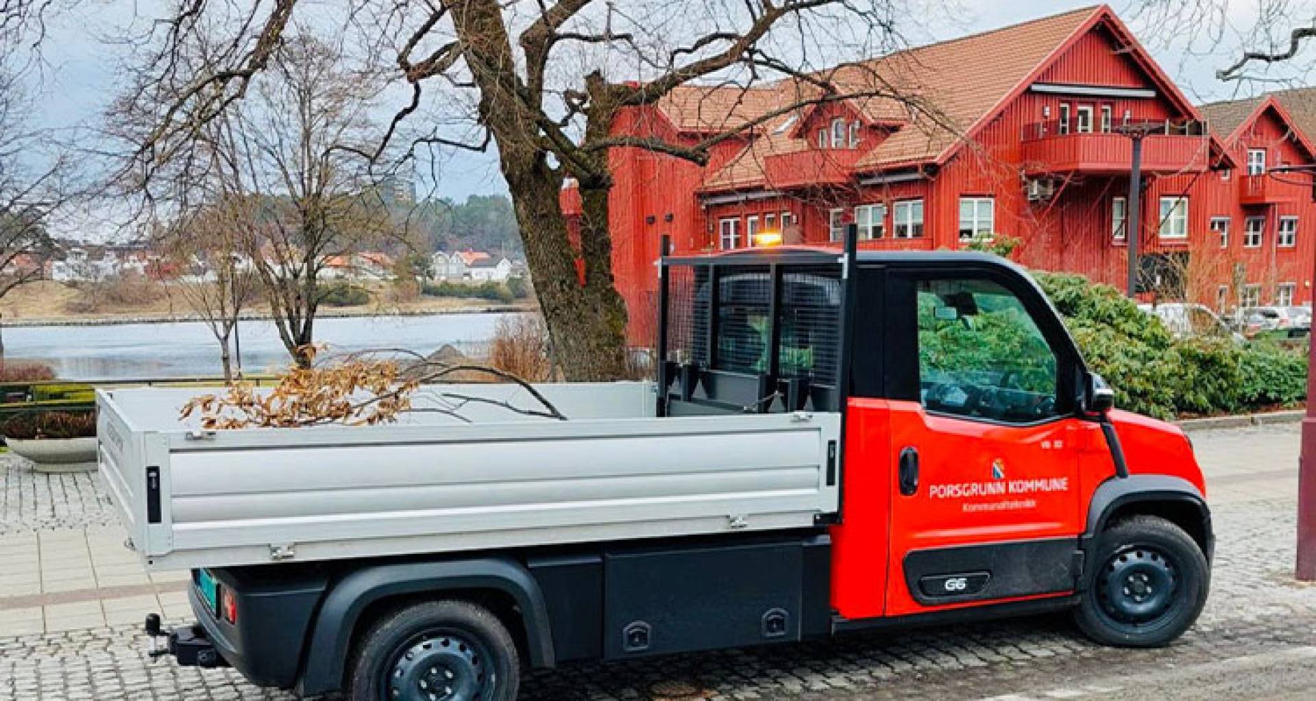 Electric utility trucks for landscape maintenance and green spaces